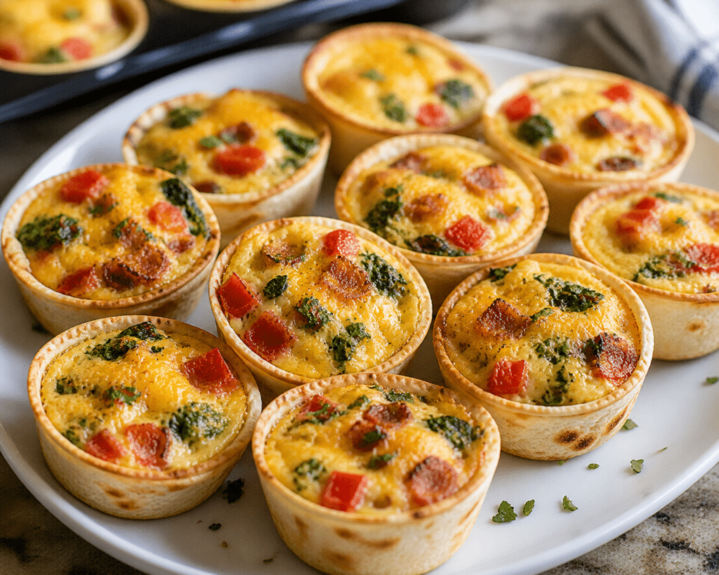 Mini Tortilla Quiches - quickishrecipes.com